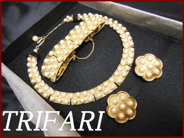 ヴィンテージ/トリファリTRIFARI ネックレス/ブレス/イヤリング(人工宝石、ラインストーン)｜売買されたオークション情報、yahooの商品情報をアーカイブ公開 - オークファン ...