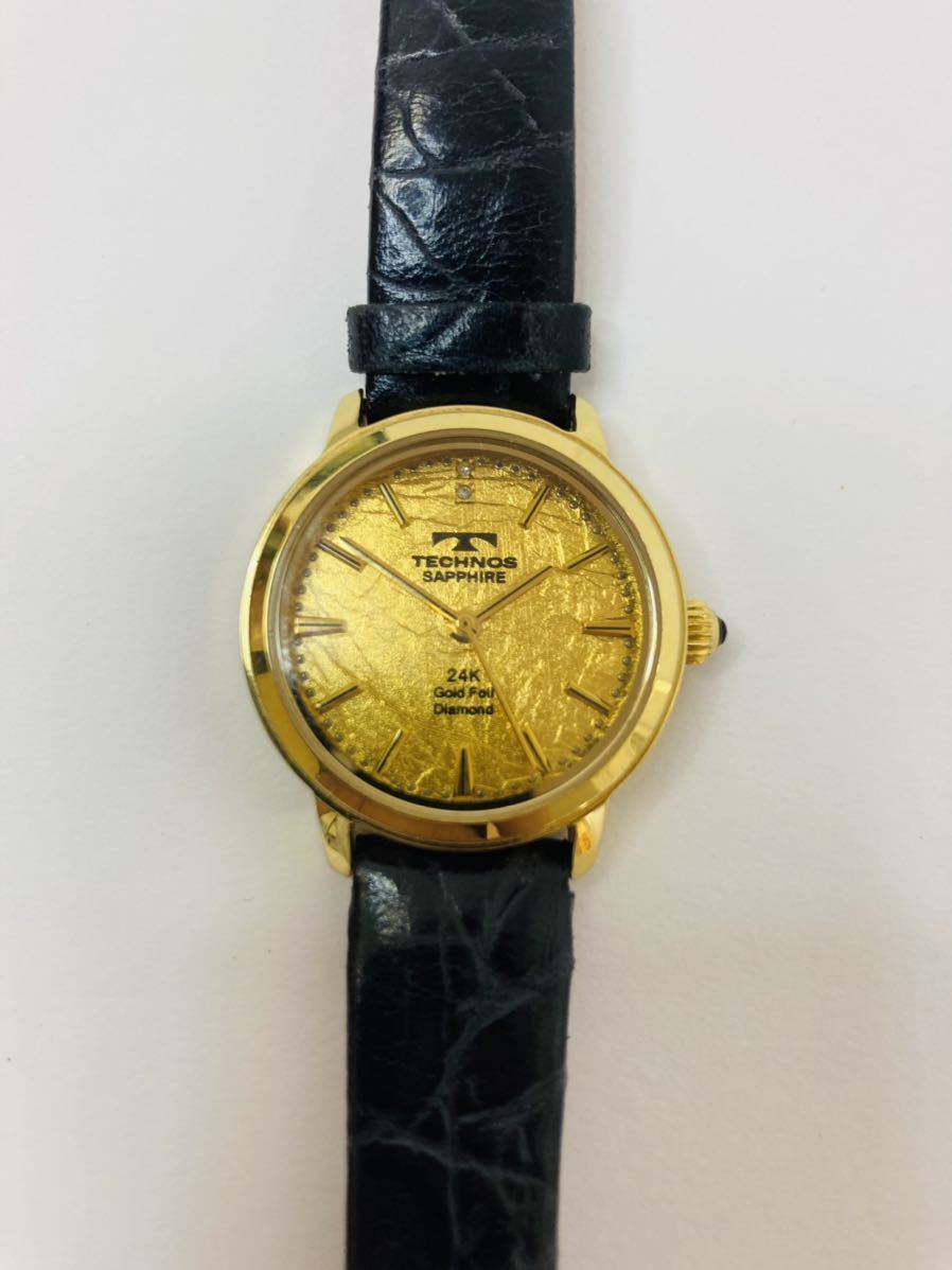 TECHNOS SAPPHIRE 24K Gold Foil Diamond T-1764 テクノス(テクノス)｜売買されたオークション情報 ...