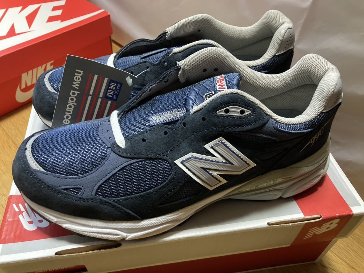 ニューバランス M990NV3 ネイビー 27.5cm アメリカ製 m990 nv3 紺 NB new balance US9.5(27 ...