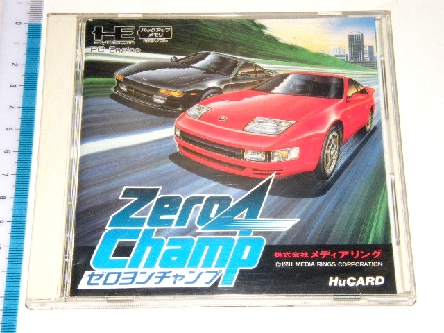 x品名x PCエンジン PC Engine HuCARD Huカード ゼロヨンチャンプZERO4 CHAMPメディアリング c 1991レトロ ...