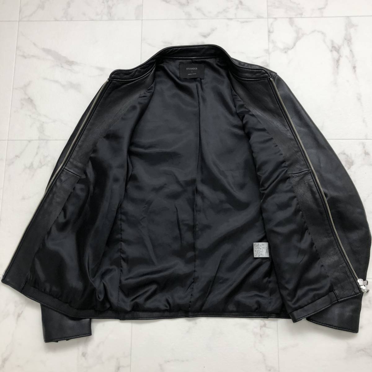 高貴な重量感 ステュディオス STUDIOUS シングルライダース レザージャケット メンズ XS 本革 羊 秋冬 ラムレザー 黒 ブルゾン A66(XSサイズ以下)｜売買されたオークション ...