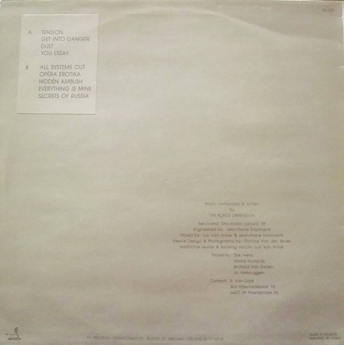 試聴 EBM Post Punk New Wave Disco The Force Dimension - The Force ...