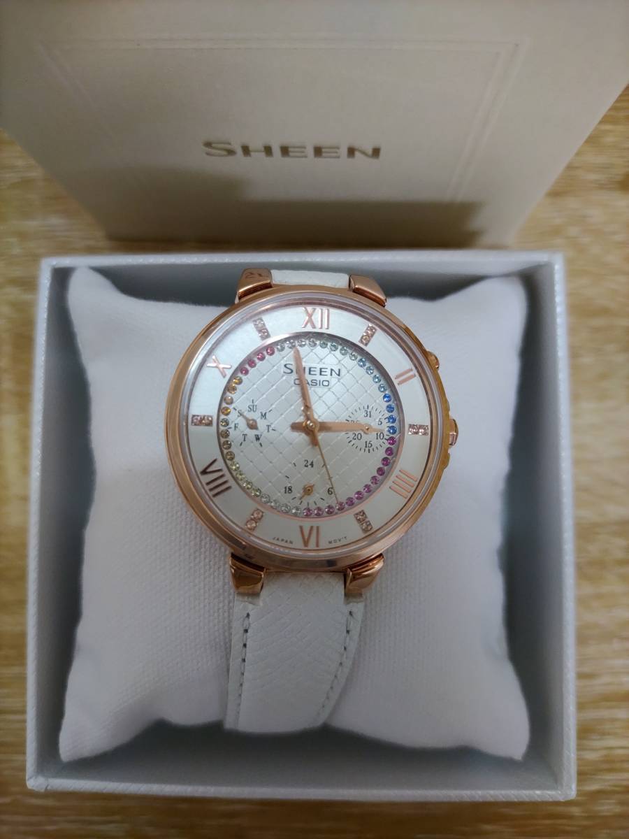 カシオ CASIO SHEEN シーン SHE-3041GLJ-7AJF ホワイト(カシオ)｜売買されたオークション情報、yahooの商品情報 ...