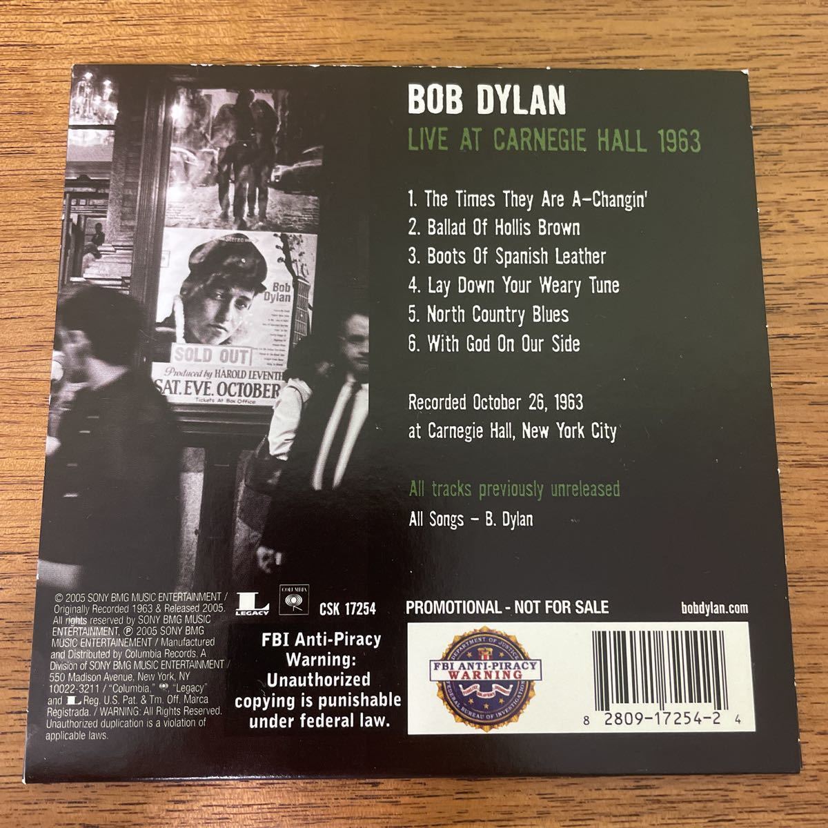 BOB DYLAN live at carnegie hall 1963 非売品CD csk17254(Bob Dylan)｜売買された ...