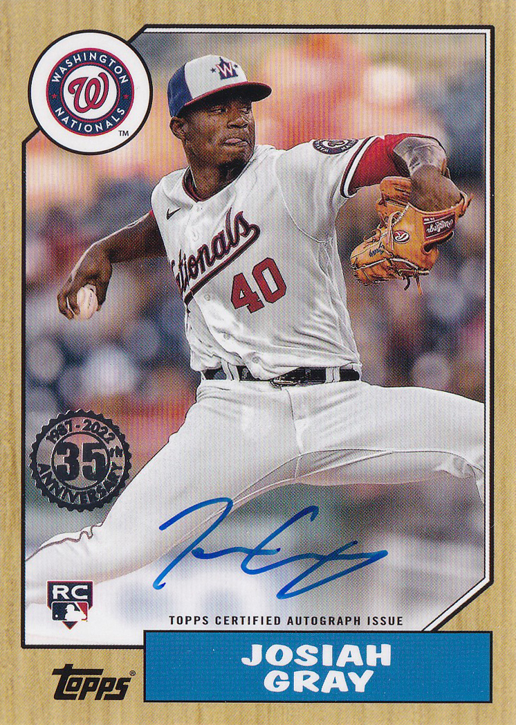 Josiah Gray 2022 Topps Series 1 1987 Autograph RC(Topps)｜売買されたオークション情報 ...