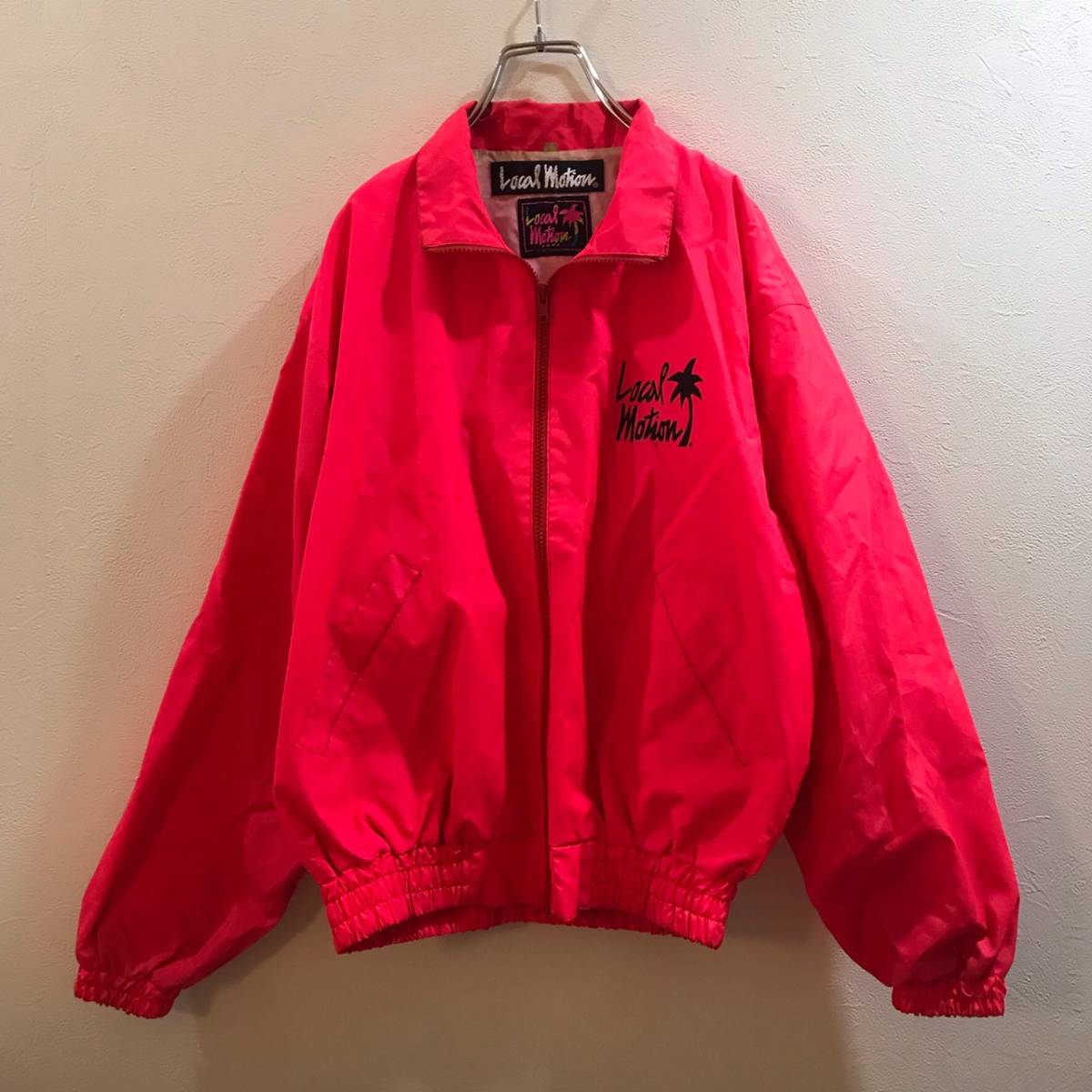 Local Motion/ローカル モーション ウインドブレーカー HAWAII OCEAN SPORTS 蛍光ピンク メンズ M(Mサイズ ...