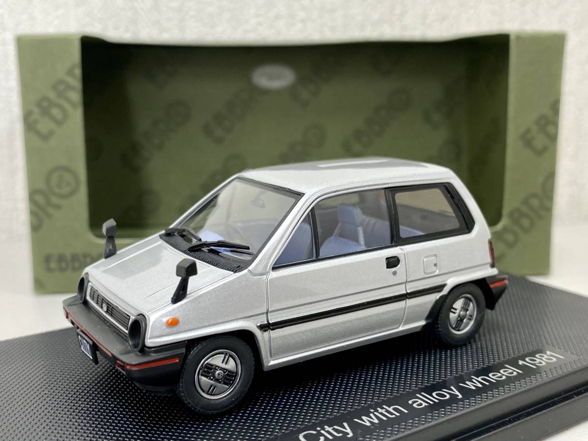 ＜絶版 未展示＞EBBRO エブロ 1/43 Honda City with alloy wheel 1981 SILVER ホンダ シティ ...