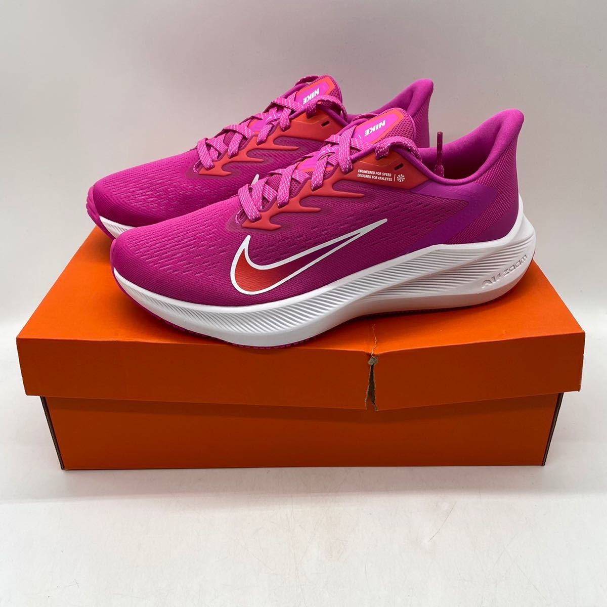 24.5cm NIKE WMNS ZOOM WINFLO 7 FIRE PINK ナイキ ウィメンズ ズーム ウィンフロー 7 ファイアー ...