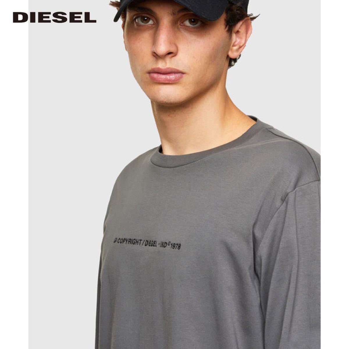 タグ付き 定価12 100円 20dd DIESEL ディーゼル メンズ コピーライト ロゴ ロンT Tシャツ 長袖 エンブロイダリー XS ...