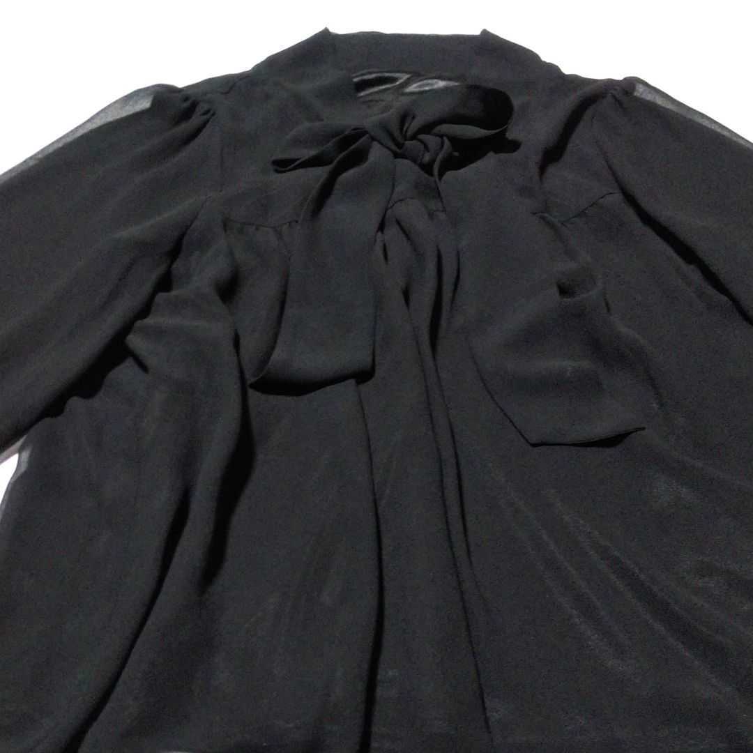 ignimoh's ブラックシフォンの素敵なふんわりブラウス サイズL プルオーバー リボン フォーマル セミフォーマル フリーサイズ トップス(Lサイズ)｜売買されたオークション情報 ...