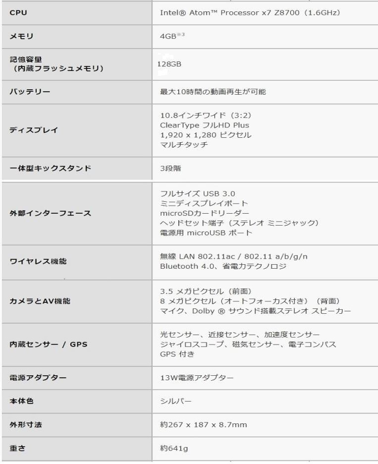 Windows11 Pro Microsoft Surface 3 Model 1645 4GB/128GB+タイプカバー Model ...