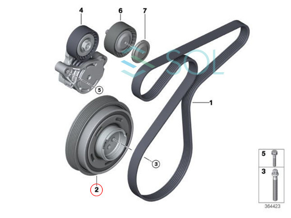 BMW MINI F54 F55 F56 F57 F60 クランクプーリー バイブレーションダンパー 218i 18i 11238638614 ...