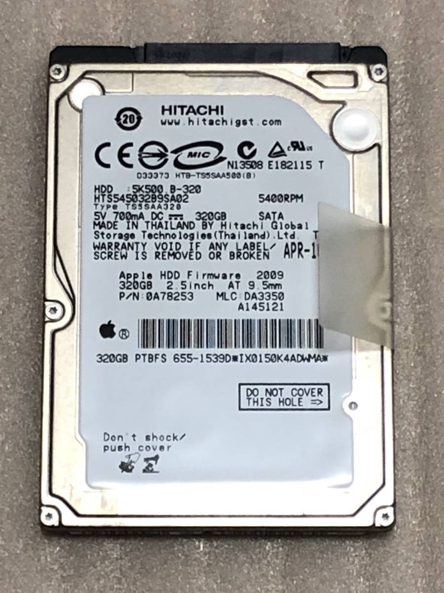 Apple純正 SATA HDD 2.5inch 320GB HITACHI(300GB～)｜売買されたオークション情報、yahooの商品情報 ...
