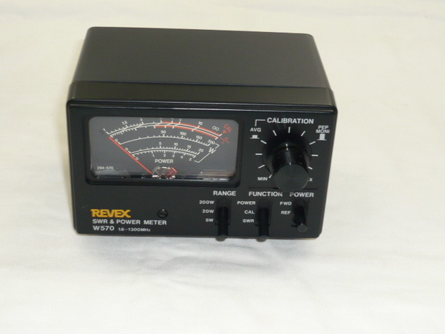 RFセンサー付き REVEX W570 SWR＆POWER計 1.6-1300MHz 5/20/200w切替 SWR計 パワー計 未チェック ...