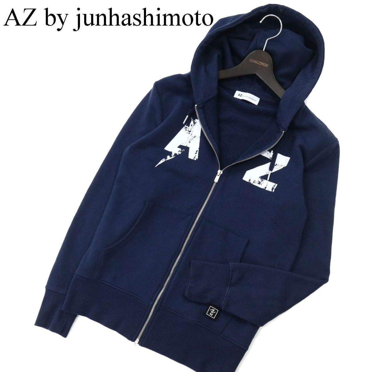 AZ by junhashimoto エーゼイ バイ ジュンハシモト ロゴプリント ジップ スウェット フーディー パーカー Sz.L メンズ 紺 C2T08130_8#I(その他)｜売買され ...