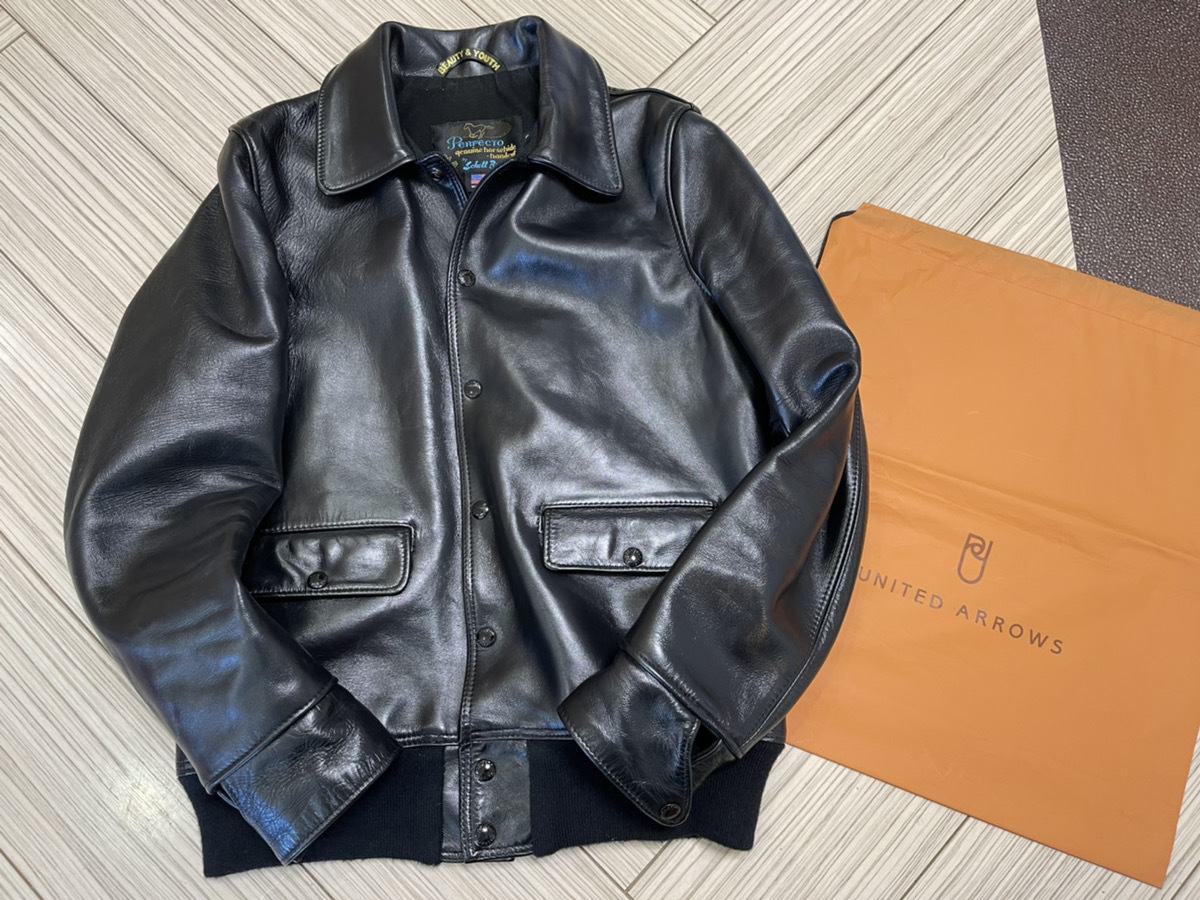 限定 定価12万円 Schott×B&Y別注 ホースハイド ジャケット A2 フライト フリークストア ショット チンクアンタ RRL エンメ ...