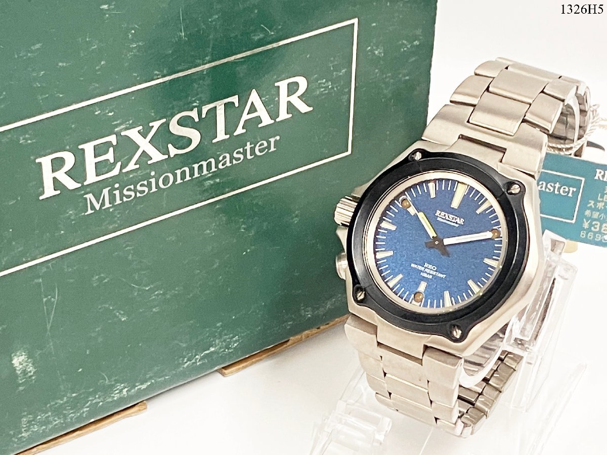 稼働品 RICOH リコー REXSTAR Missionmaster REQ 669001 充電式 メンズ 腕時計 純正ベルト 充電器 タグ付き 1326H5-13(その他)｜売買された ...