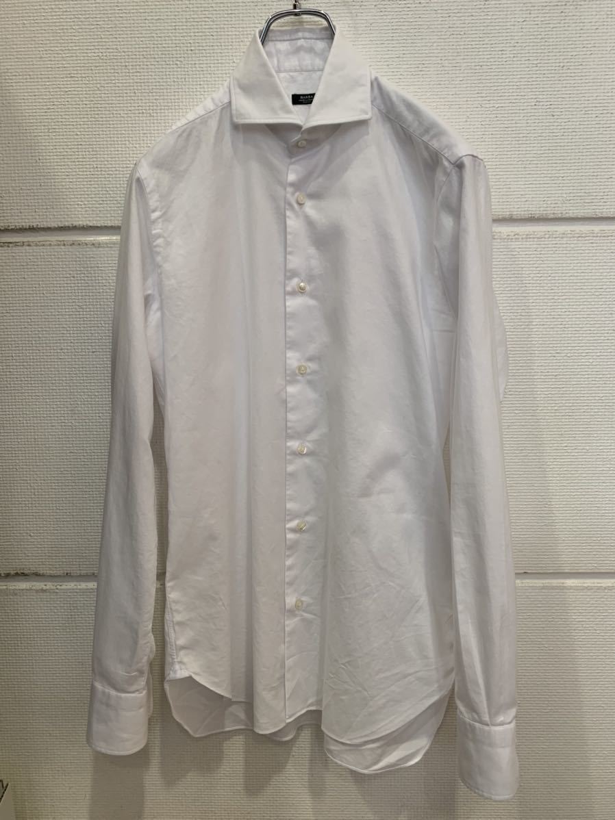新作 バルバ BARBA スリムフィット 白 無地 ワイドカラーシャツ イタリア 38 barba borrelli fray finamore GIANNETTO(Sサイズ)｜売買された ...