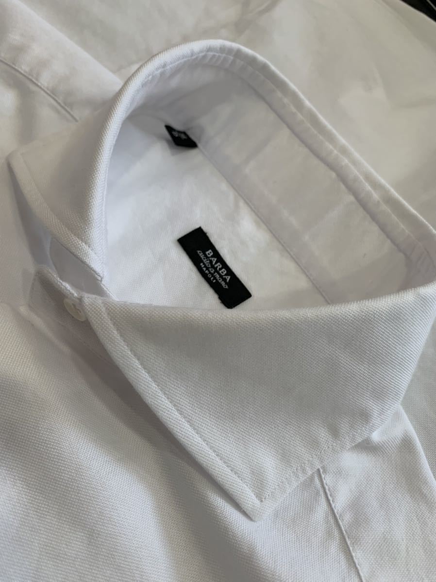 新作 バルバ BARBA スリムフィット 白 無地 ワイドカラーシャツ イタリア 38 barba borrelli fray finamore GIANNETTO(Sサイズ)｜売買された ...