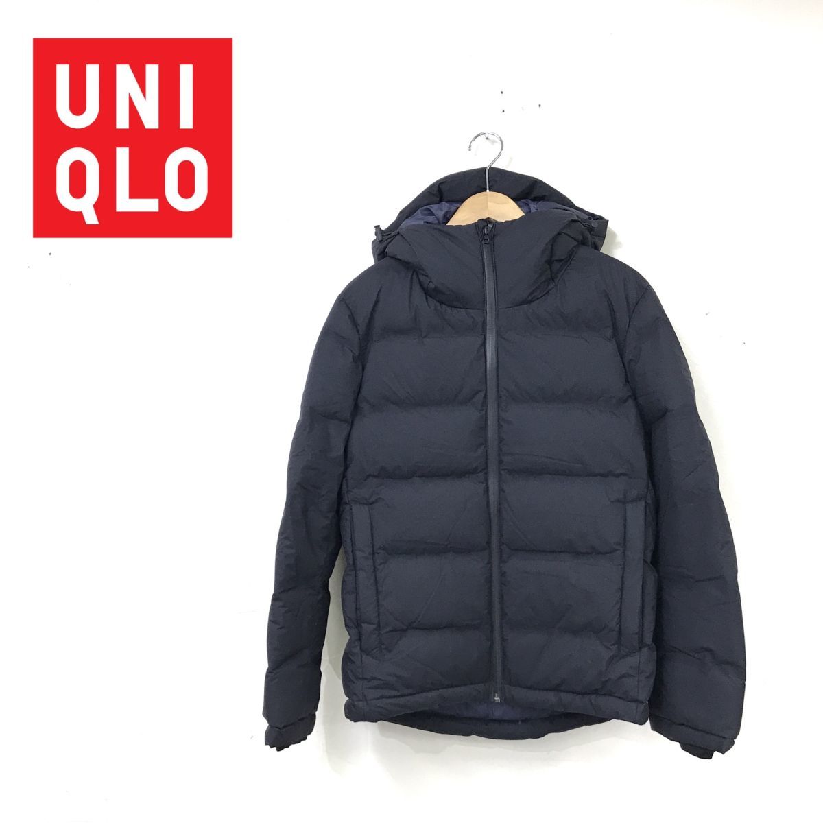 O67-N UNIQLO ユニクロ シームレスダウンジャケット 止水ジップ sizeS ブラック 黒 ナイロン 撥水 メンズ シンプル(その他 ...