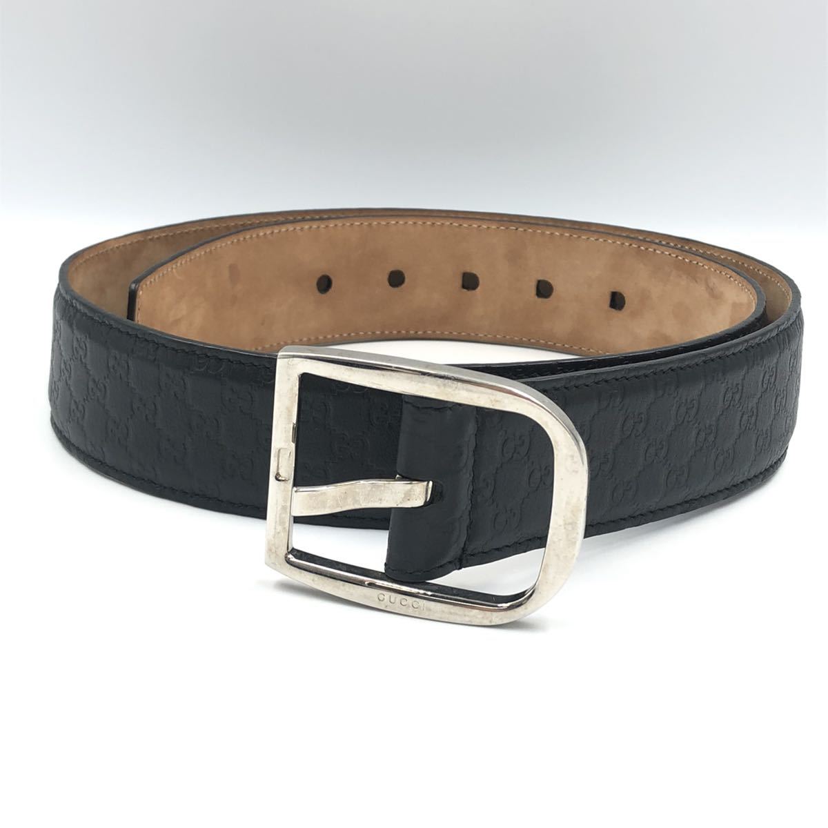 G10.14NG-G56 GUCCI レザーベルト グッチ/メンズ/男性用/イタリア製/449716/BMJON/85.34/501523 ...