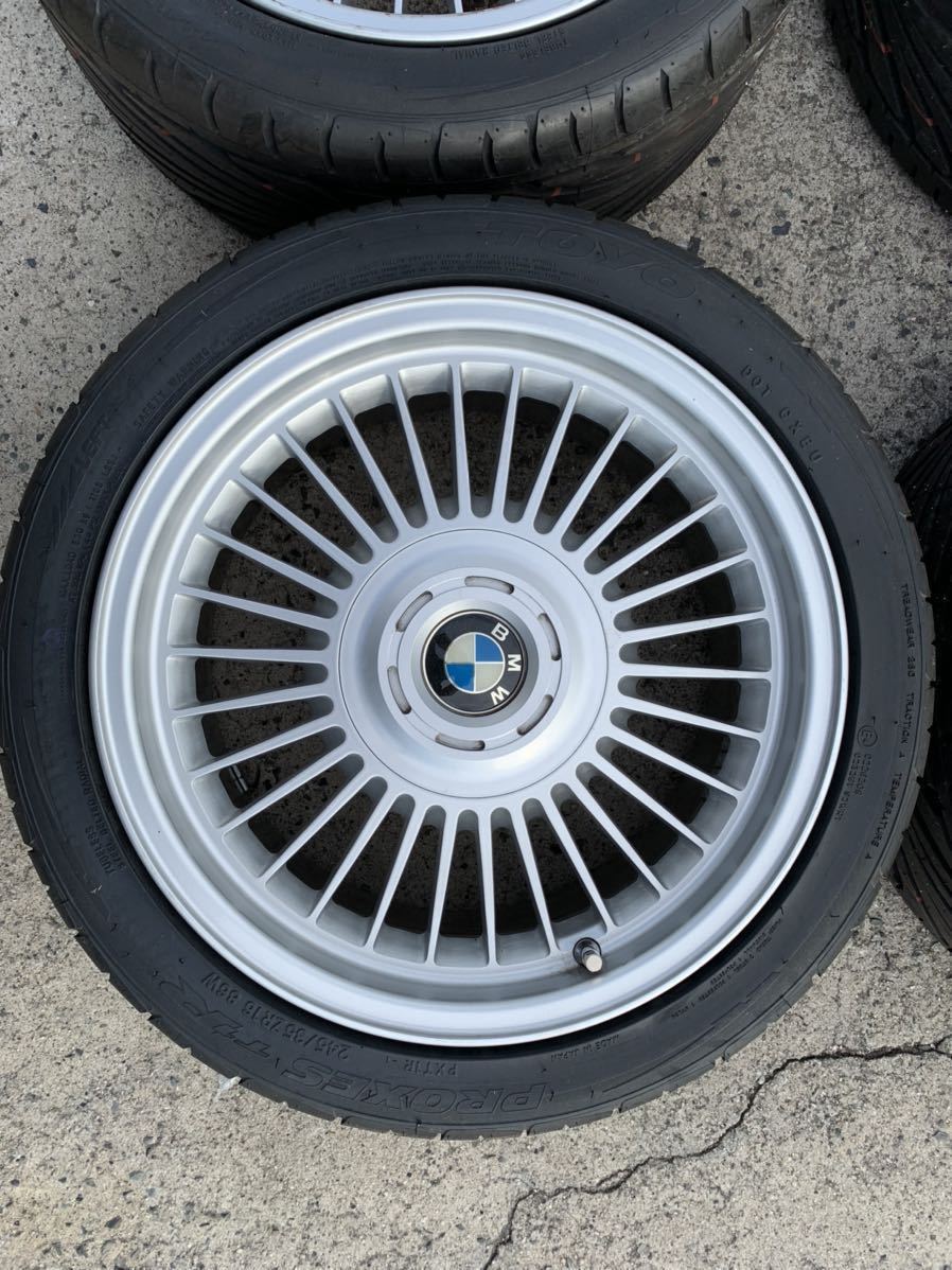 BMW E38 L7 純正 8J+23 PCD120 16インチ Style4 4本セット ハブ径72.6 タイヤ付き 245/35R16 検 E28 E30 E34 E36 E46 E81 ...