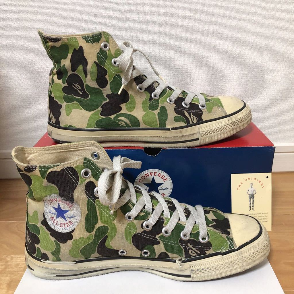 A BATHING APE × CONVERSE オールスター ABCカモ 迷彩 28cm 9 1/2 日本製 当時物 エイプ コンバース ...
