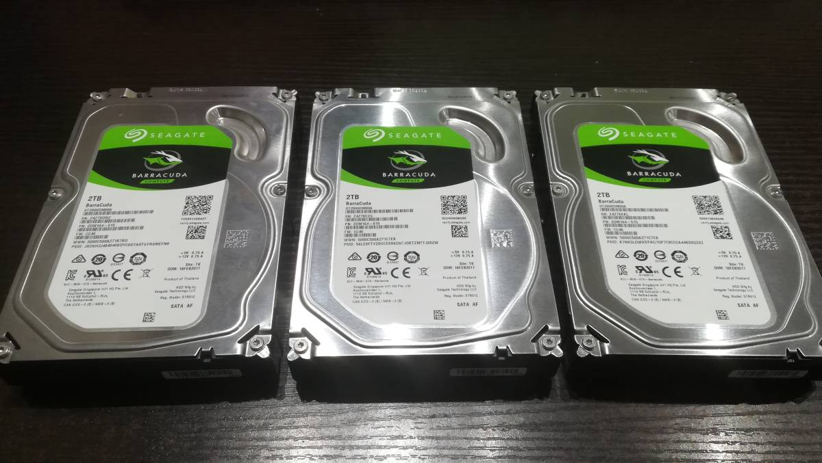 Seagate BARRACUDA ST2000DM006 ハードディスク 2TB 2000GB SATA 3.5インチ HDD/3個セット ...