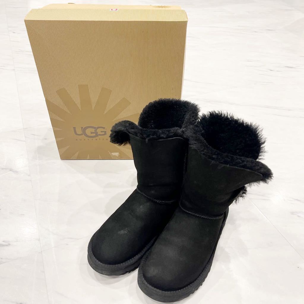 UGG アグ ムートン ブーツ W CLASSIC SHORT US7 サイズ 約24cm ショート 商品 ブラック 黒 箱あり クラシック ボア オススメ シューズ(US7)｜売買された ...