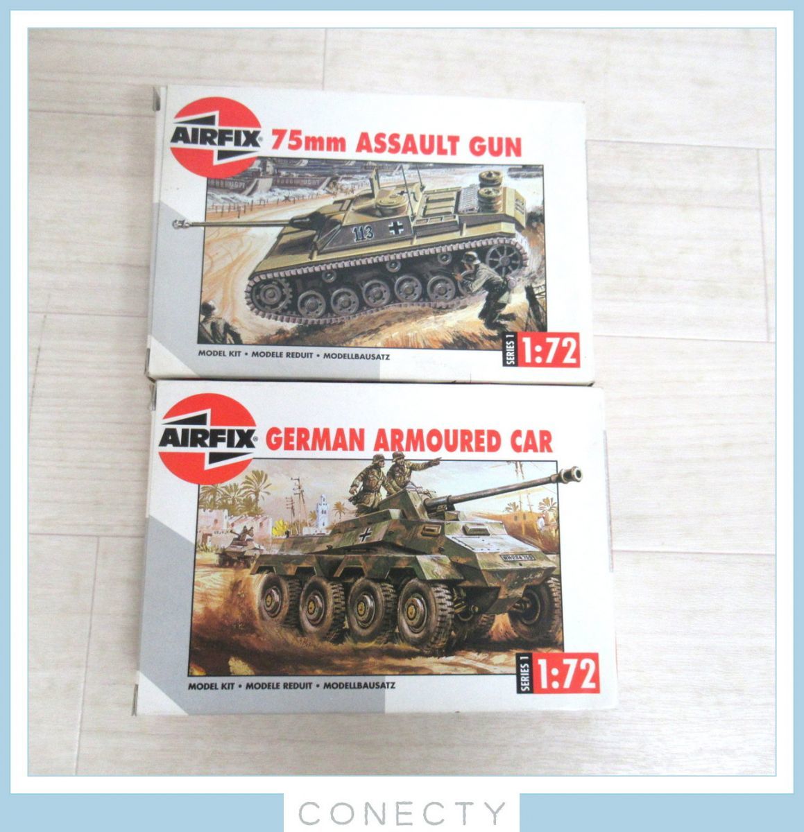 未組立 エアフィックス 1/72 ドイツ8輪装甲車 Sd.Kfz.234 01311/3号突撃砲 G型 75mm 01306 計2個セット ...