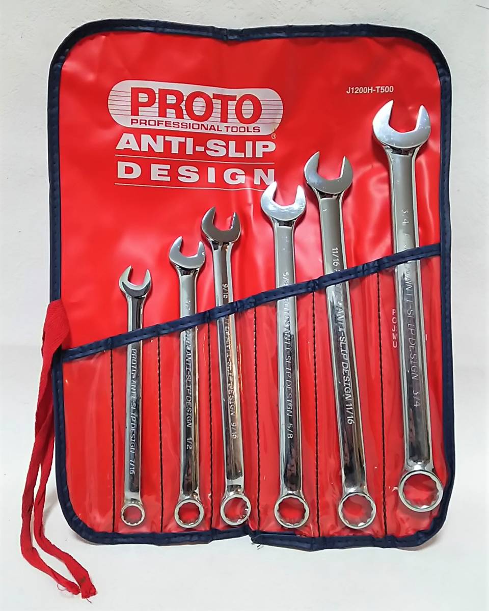 PROTO プロト USA コンビネーションレンチ スパナ メガネレンチ ANTI-SLIP DESIGN J1200H-T500 6種 欠品 ...