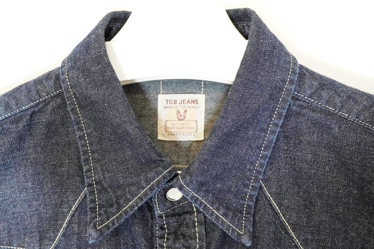 1円 TCBジーンズ TCB jeans Dude Ranch Shirt 8.5oz Denim デュードランチシャツ 8.5ozデニム ...