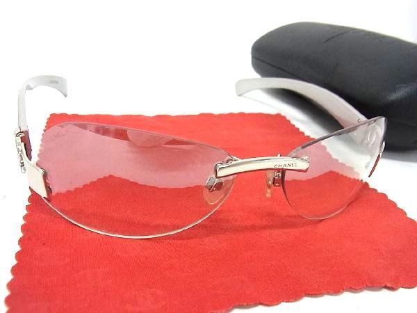 1円 CHANEL シャネル 4037 c.124/61 ココマーク サングラス メガネ 眼鏡 アイウェア メンズ レディース シルバー系 ...