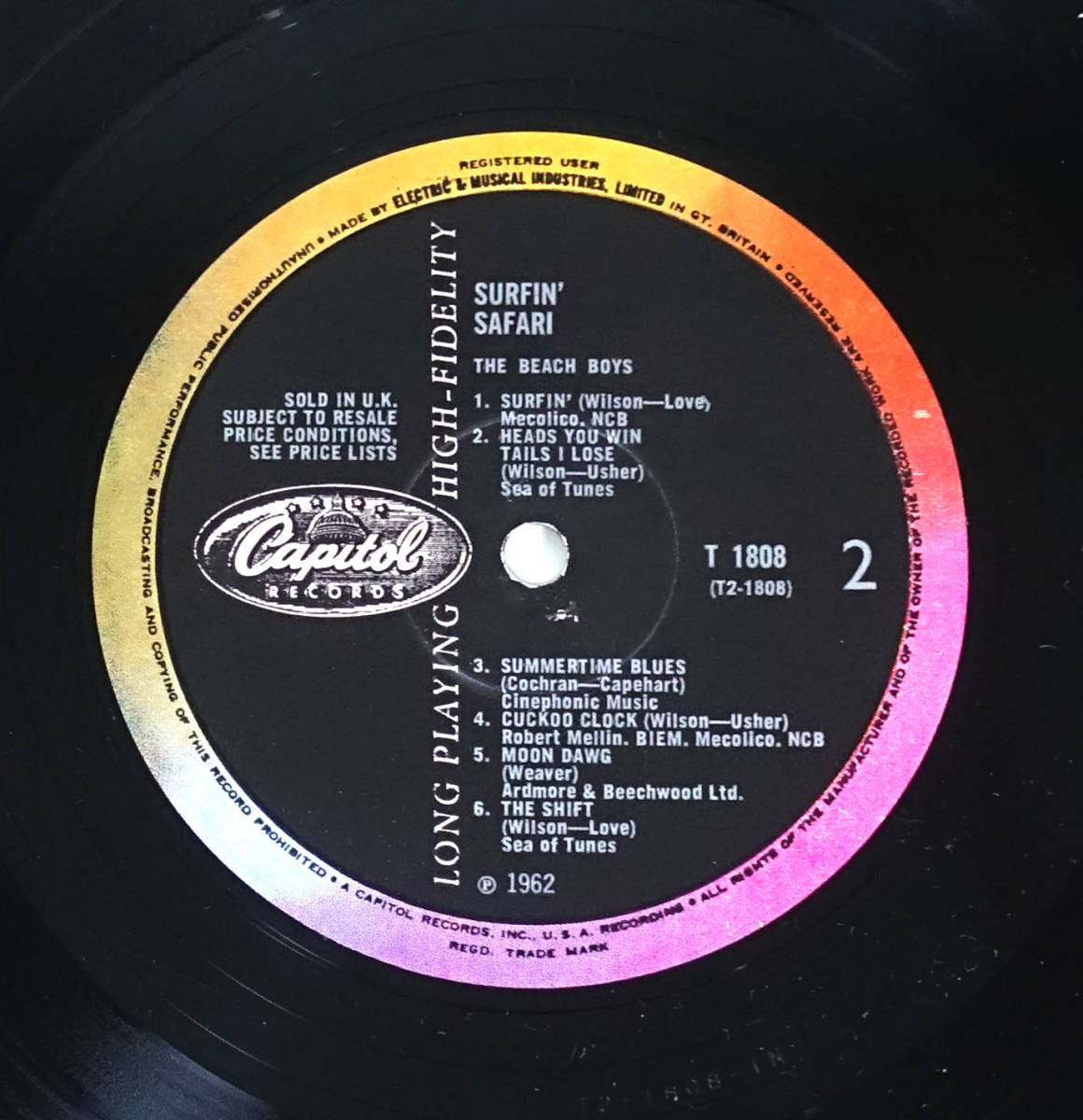 極美 UK Original 初回 Capitol MONO T 1808 Surfin’ Safari / The Beach Boys ...