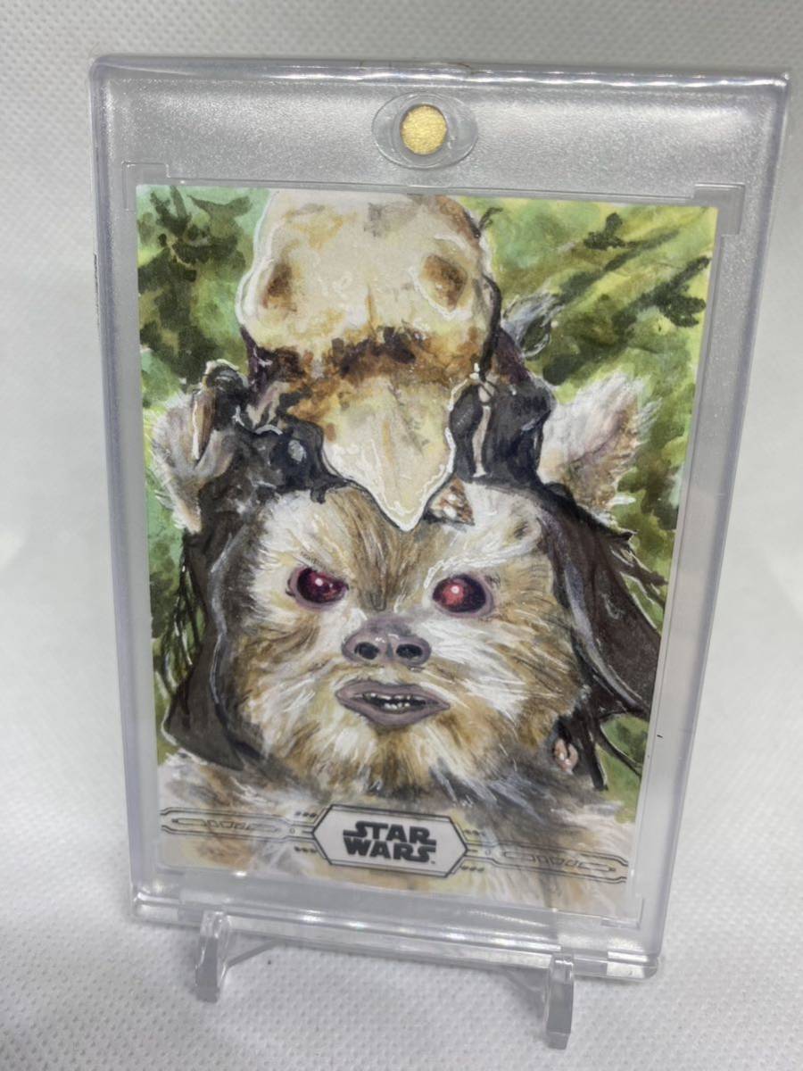 Topps Chrome Star Wars Legacy Sketch Art Cards 1/1 Keith Farnumウィケット ...