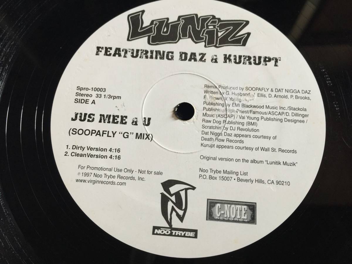 Luniz Featuring Daz & Kurupt / Jus Mee & U Soopafly G Mix 12EP qsxg1(ラップ、ヒップホップ)｜売買されたオークション情報 ...