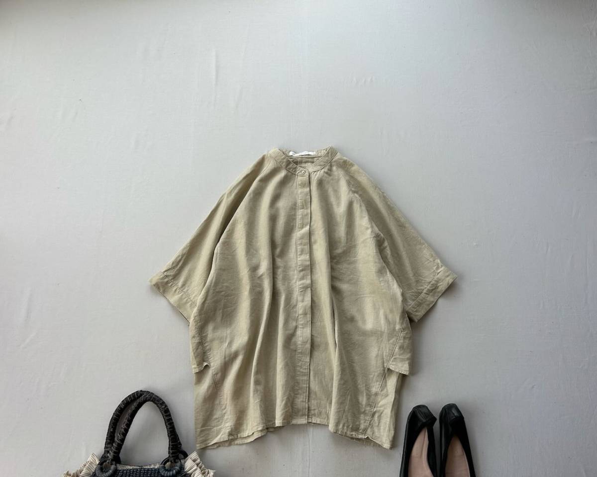 アメリカンホリック AMERICAN HOLIC 麻混 ゆったりバンドカラーブラウス(スタジオクリップ)｜売買されたオークション情報、yahooの商品情報をアーカイブ公開 - オークファン ...