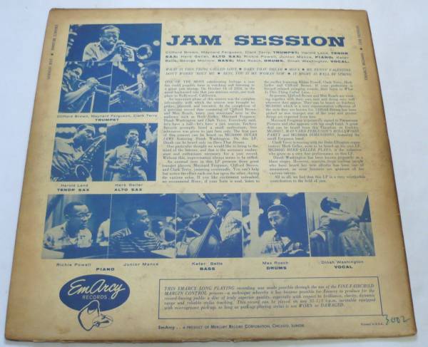Clifford Brown/Jam Session/EmArcy MG 36002 完オリ 試聴(ジャズ一般)｜売買されたオークション情報 ...