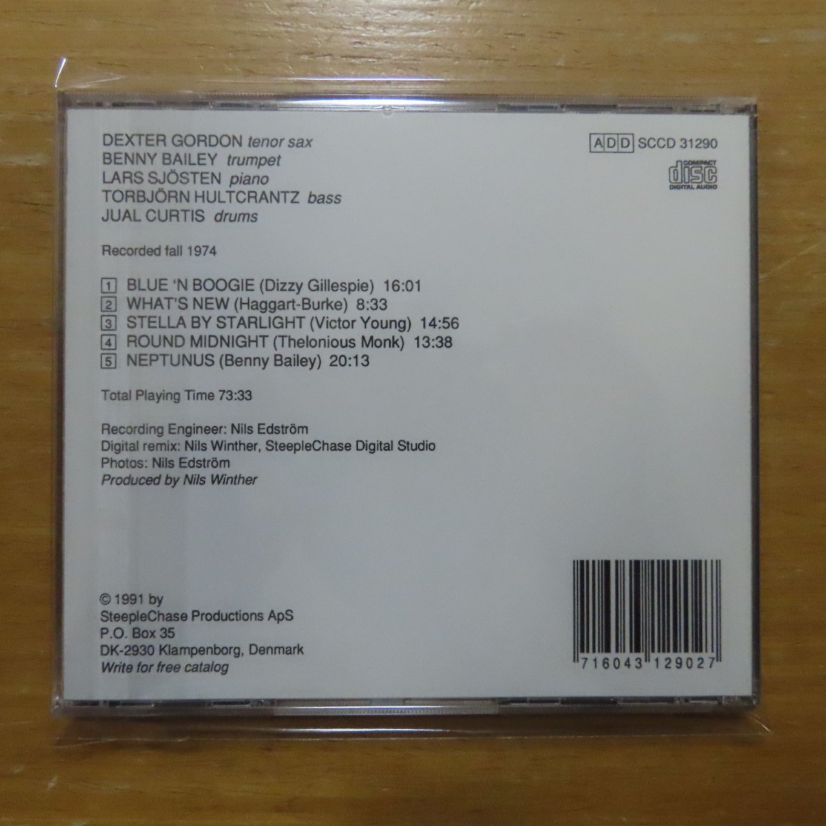 716043129027; CD/STEEPLECHASE DEXTER GORDON/BENNY BAILEY QUINTET / S T SCCD-31290(ジャズ一般)｜売買された ...