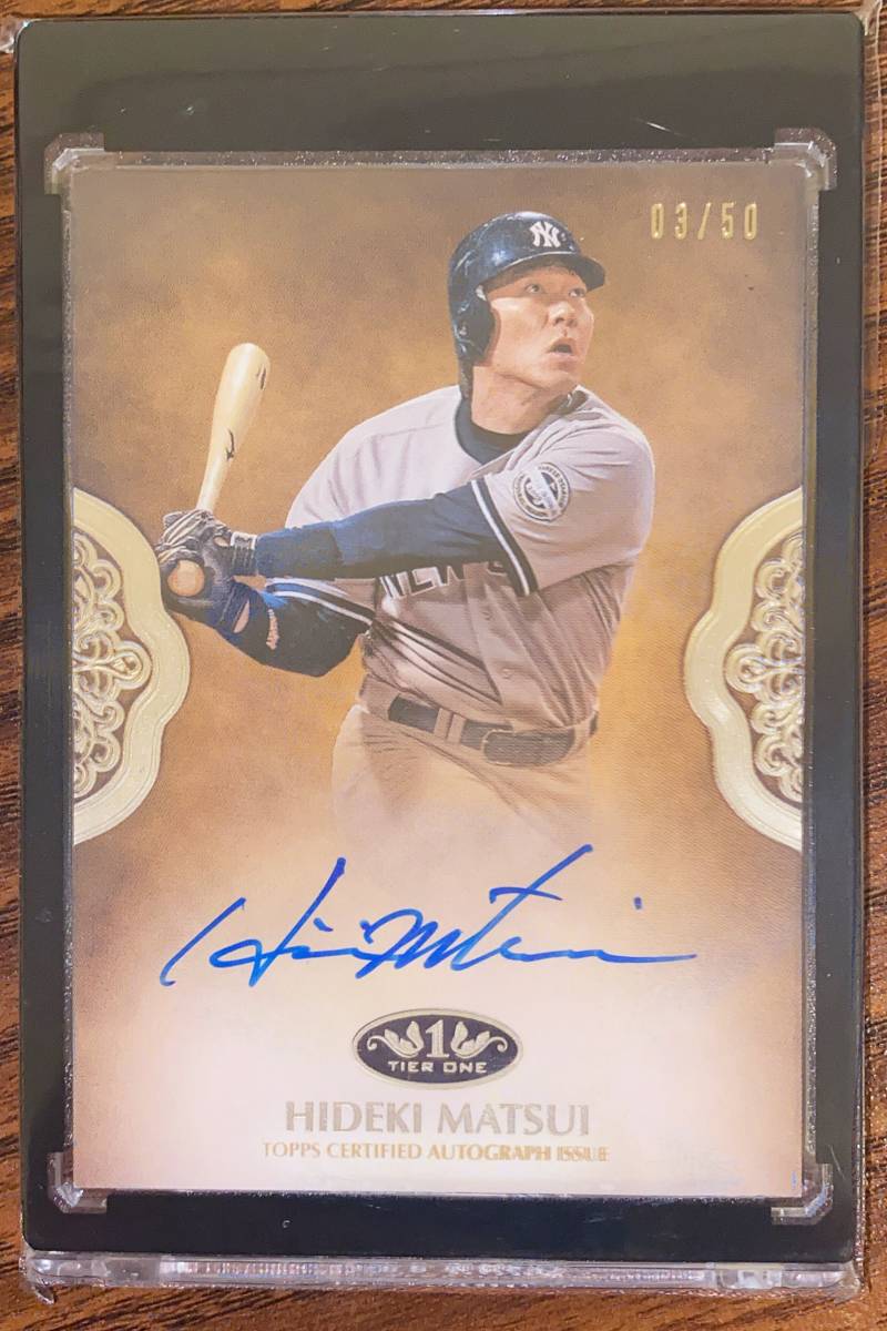 2019 Topps Tier One 松井秀喜 auto 3/50 マグホ発送 Hideki Matsui 直筆サインカード ...