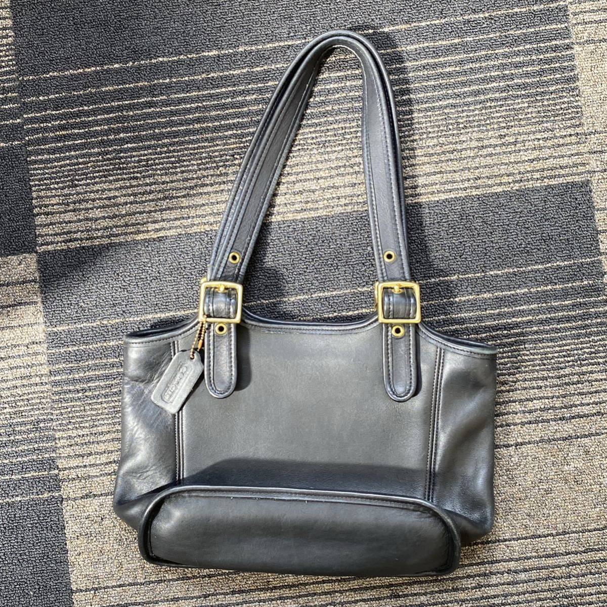 TS0821 COACH コーチ ハンドバッグ 黒 ブラック E7D 9086 レザーバッグ レディース キズあり 汚れあり(ハンドバッグ ...