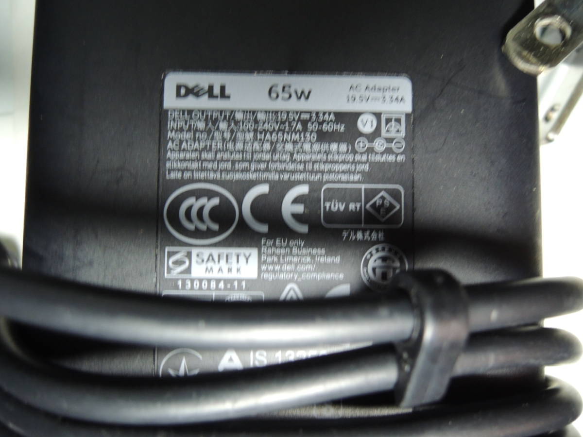 DELL 65W Model:LA65NM130 HA65NM130 型番いろいろ OUTPUT:19.5V-3.34A INPUT:100 ...
