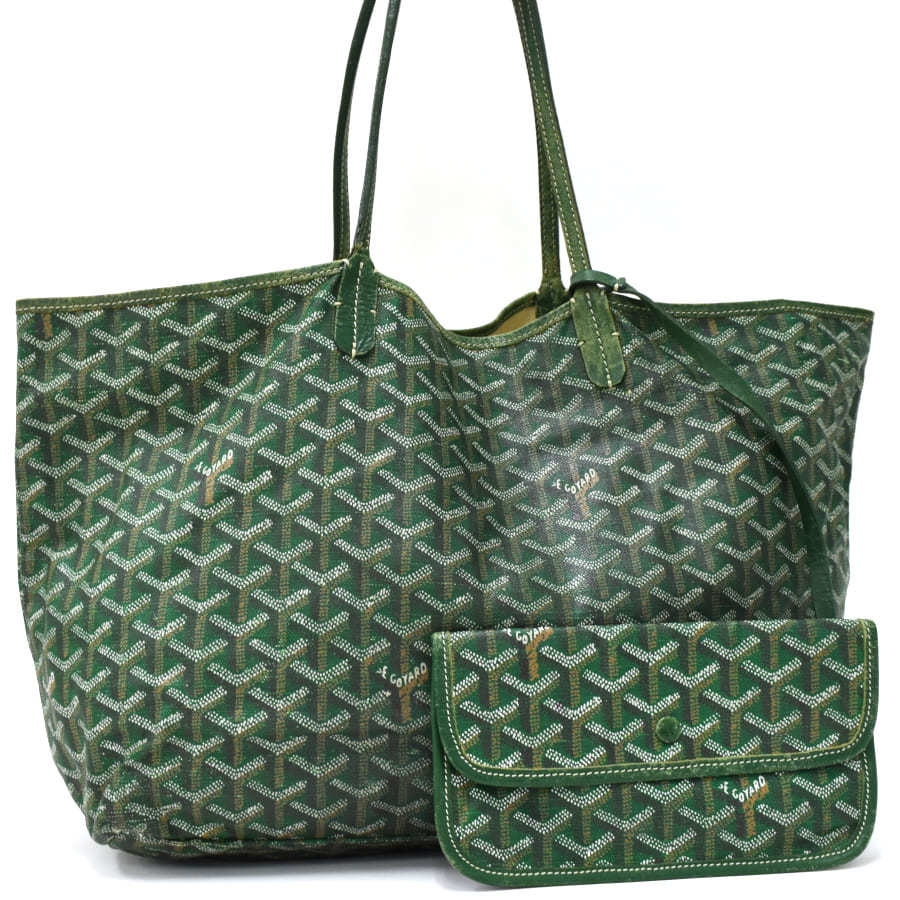 1円 GOYARD ゴヤール トートバッグ ショルダー サンルイPM PVC レザー グリーン E.Cmmr.tI-28(ゴヤール)｜売買され ...