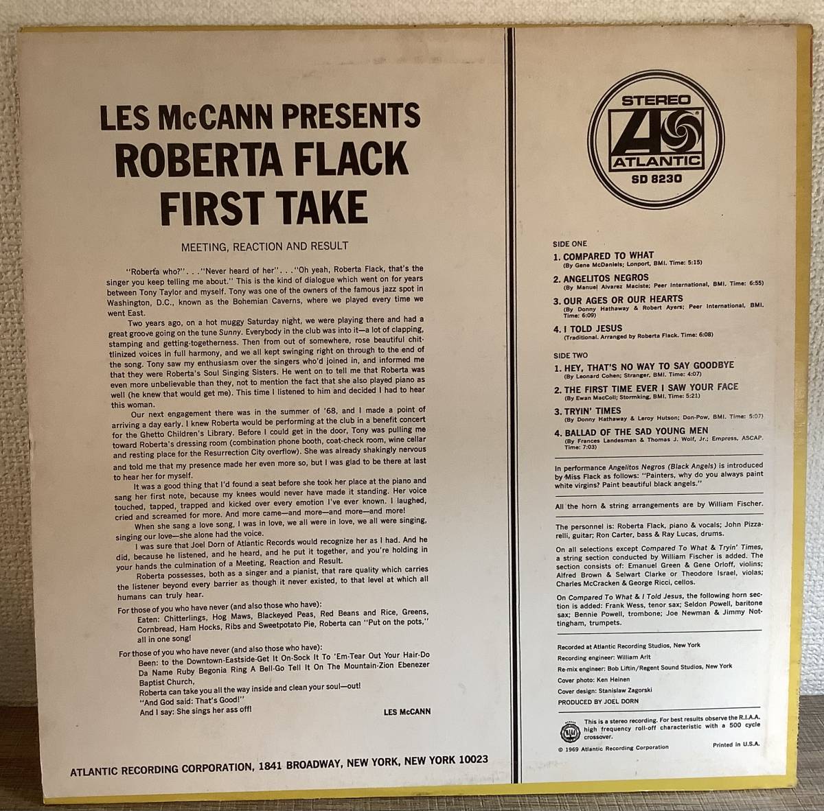 1969 US Original Roberta Flack - First Take LP 全米1位 The First Time Ever ...