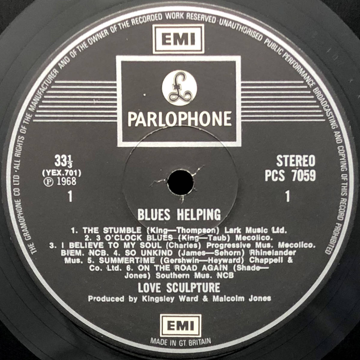 美盤 UK盤 1970年代プレス LP LOVE SCULPTURE/Blues Helping 1968年 DAVE EDMUNDS在籍 英国サイケブルースロック Parlophone ...