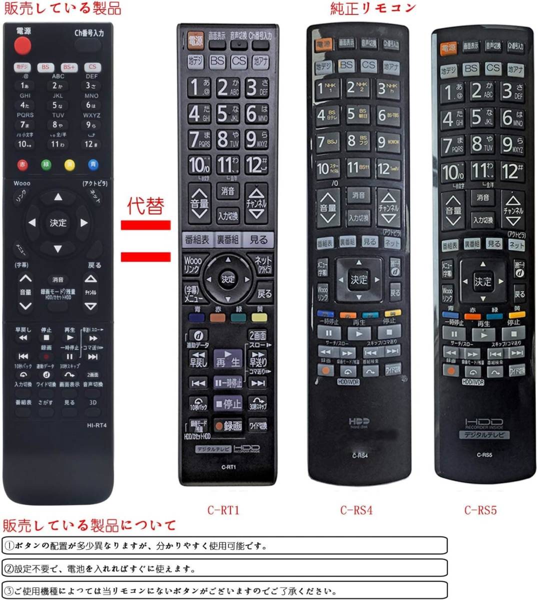 C-RS1 C-RS4 C-RS3 C-RS5 C-RT3 C-RT1 C-RT2 C-RT7 C-RS6 代替 Fit For C-RT6 HITACHI 日立 C-RT4 テレビ ...