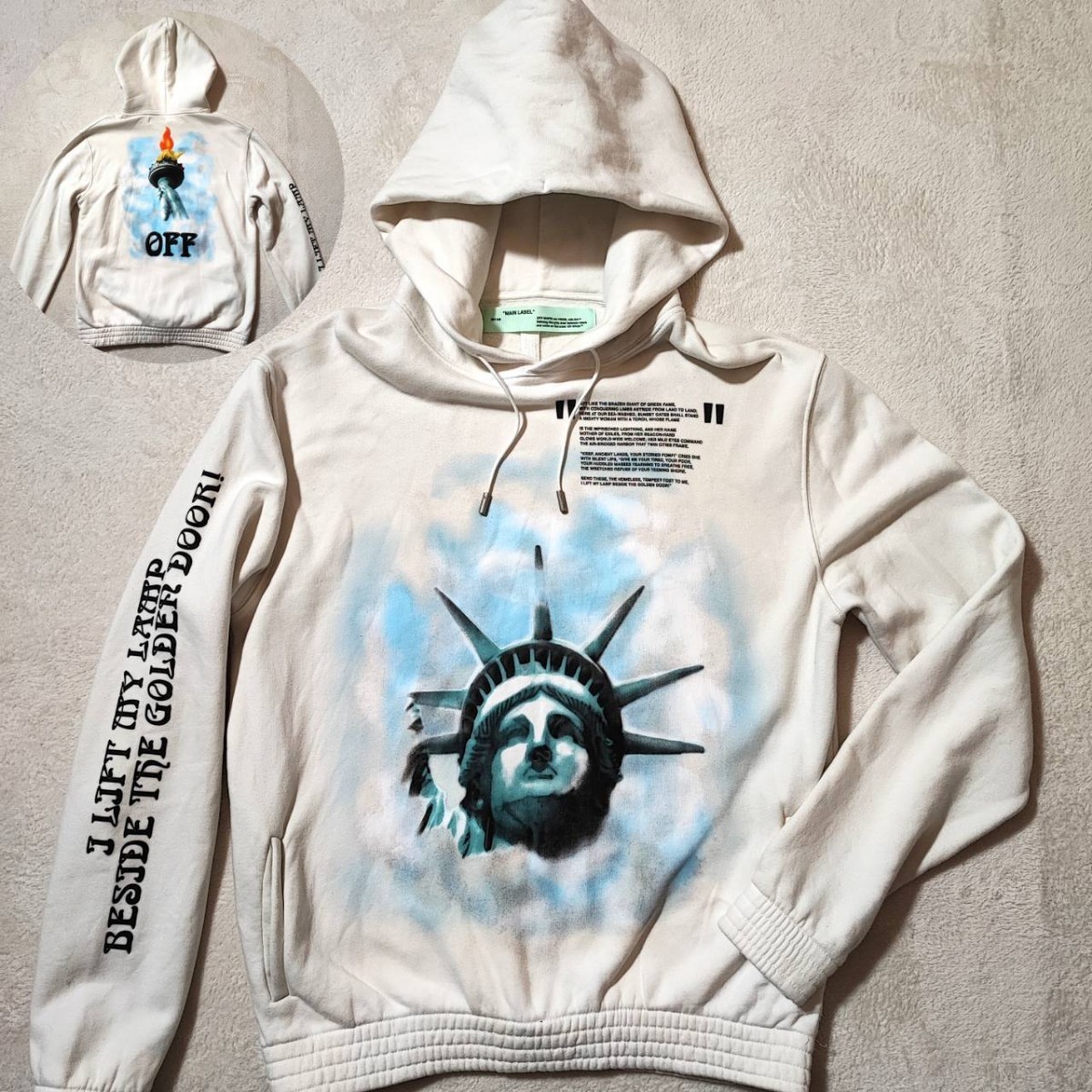L~XL オフホワイト 自由の女神 OFF WHITE Statue Of Liberty Hoodie Virgil Abloh 18AW ...