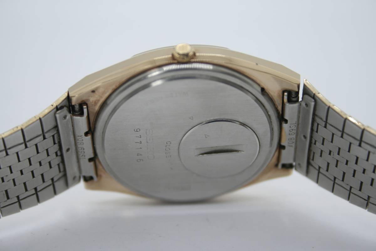 良品 保障付 Vintage SEIKO King Twin Quartz Day/Date Gold Dial Mens 9923-7010 キング セイコー ツイン クオーツ #T188 ...