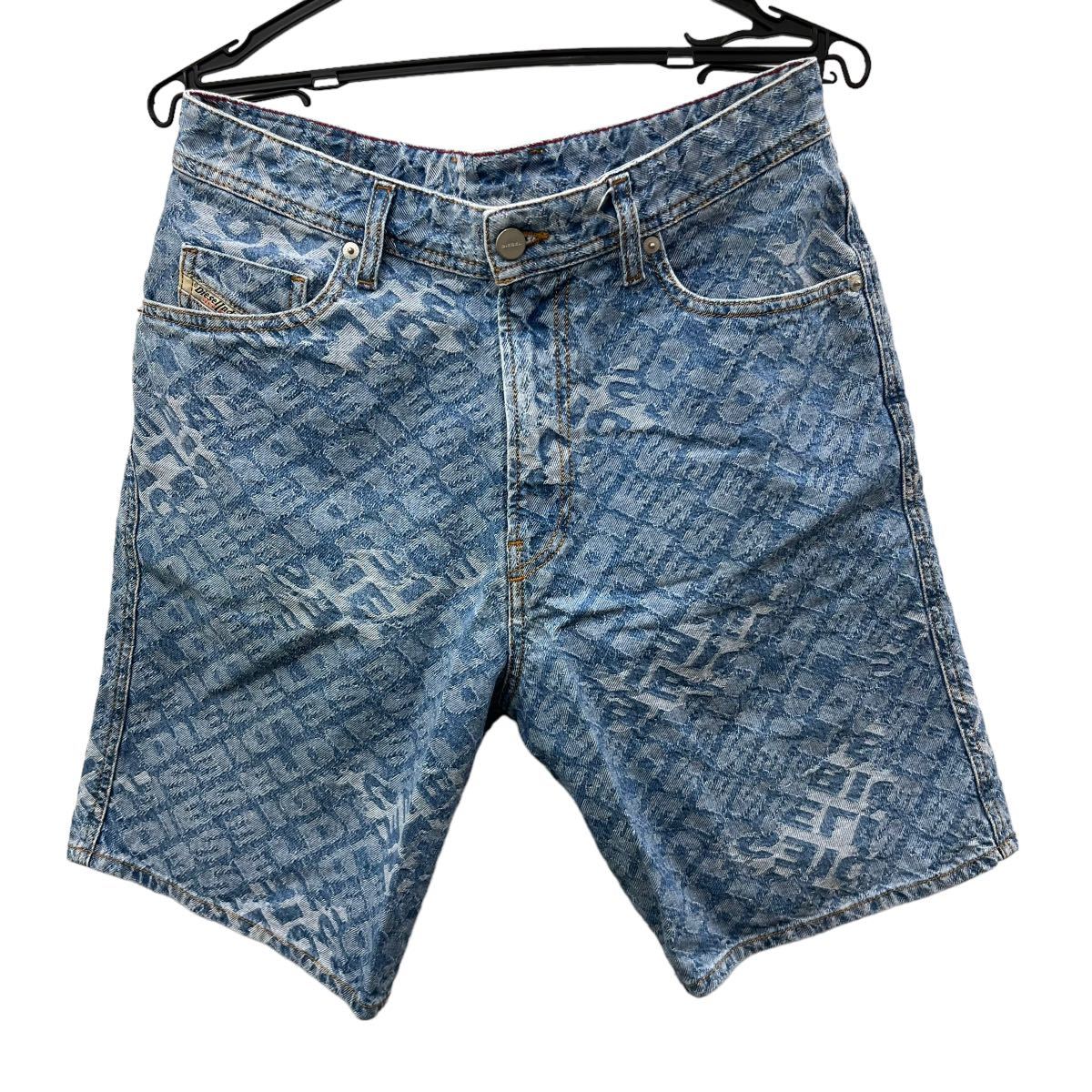 DIESEL ディーゼル D-Willoh all over logo shorts ジャガードデニムハーフパンツ W28(W28以下)｜売買 ...