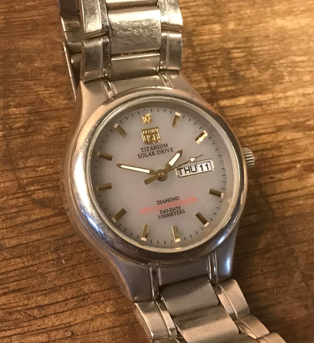 SS-2356 ELGIN TITANIUM SOLAR DRIVE DIAMOND MOST VALUABLE PLAYER ソーラー 腕 ...